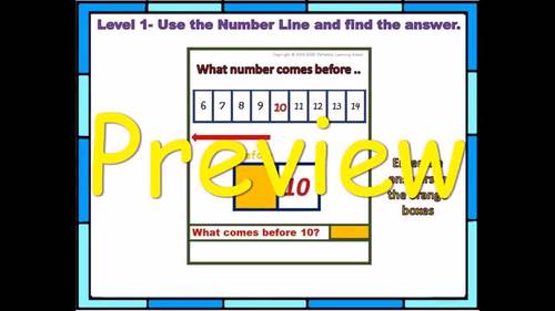 Numbers 10 to 20- What comes Before-with Number Line Tool. GOOGLESLIDES