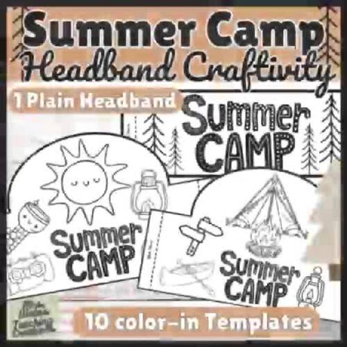 Summer Camp Crown & Headband Craft | Writing Prompts | End of Year Activity