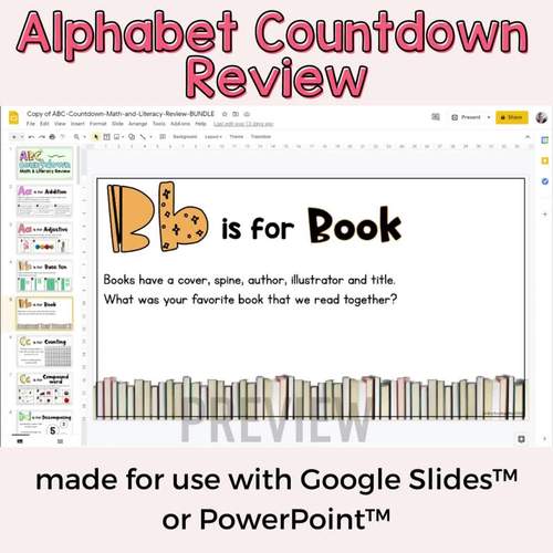 Alphabet Countdown Digital Year End Review for PowerPoint and Google ...