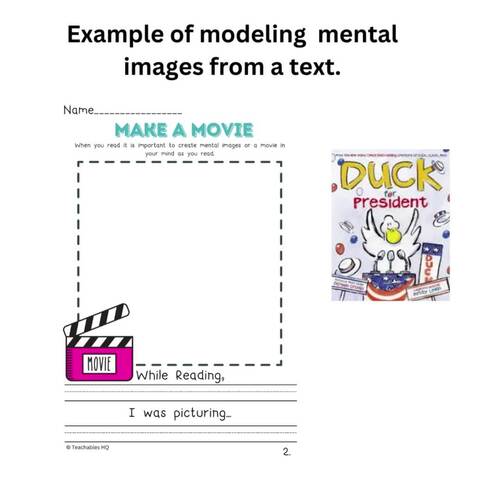 Reading Strategy - Visualizing - Differentiated Make a Movie Worksheets