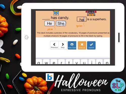 Halloween Expressive Pronouns BOOM Cards™ – He & She Multiple Choice ...
