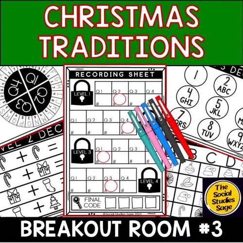History of Christmas Traditions Breakout Room - Reading Comprehension ...