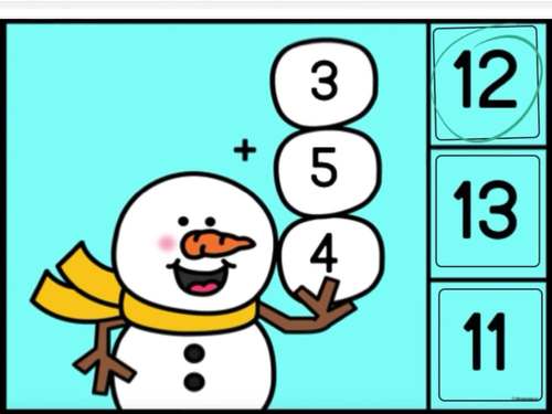 Boom Cards Adding 3 Numbers by Firstieland | TPT