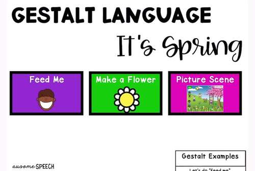 Gestalt Language Spring Speech Therapy Activity Boom Cards by Ausome Speech