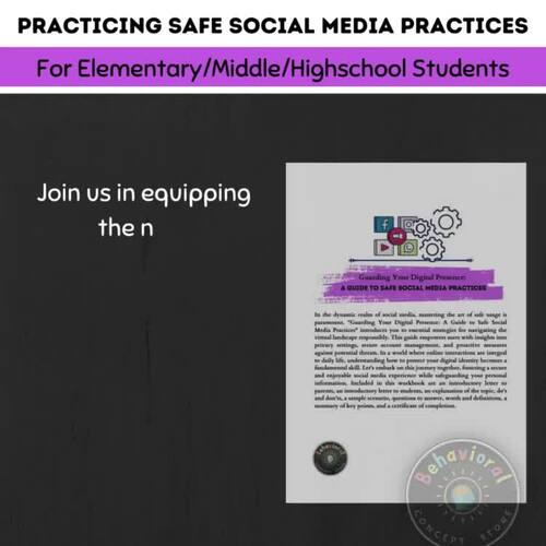 Digital Guardians: A Workbook for Safe Social Media Usage | TPT