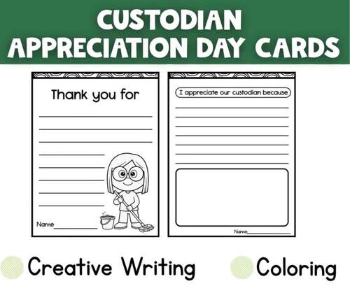 Custodian Appreciation Day Cards | Thank You Card for Janitors | TPT