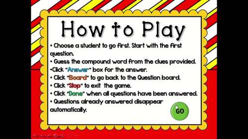 Compound Words Mini Powerpoint Game by Teacher Gameroom | TPT