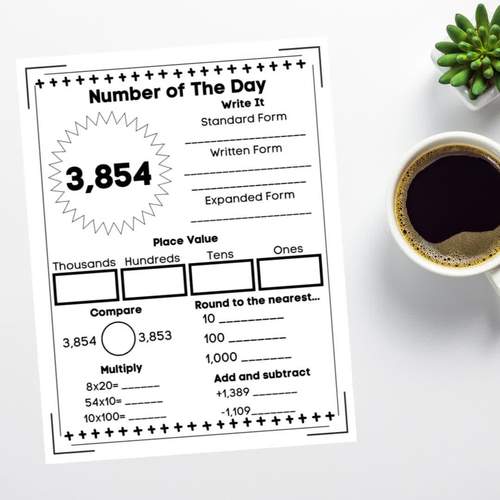 Number of the Day Base Ten by Hands on Learning LLC | TPT