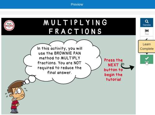Multiply Fractions With Visual Area Model Digital Boom Cards™|Brownie ...