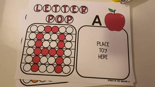 Uppercase Kinesthetic Letter Formation POP Mats for Popping Toy | TPT