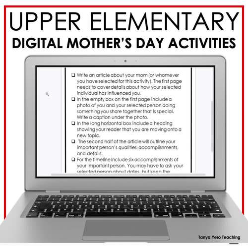 Mother's Day DISTANCE LEARNING Writing Activities Crafts GOOGLE CLASSROOM