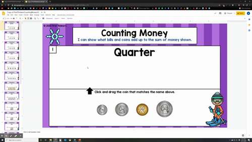 Counting Money Google Slides Seesaw Winter Math Game by First Thinkers