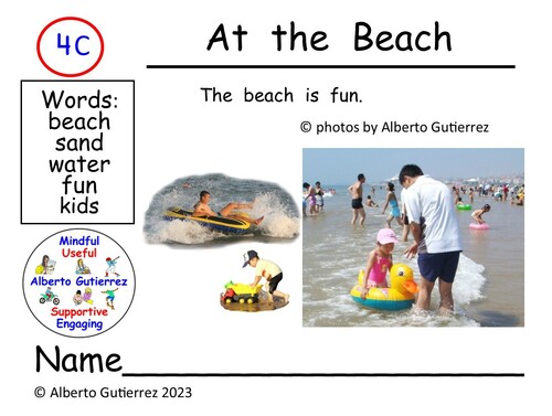 Read Aloud Video: At The Beach #4C by ALBERTO GUTIERREZ | TPT
