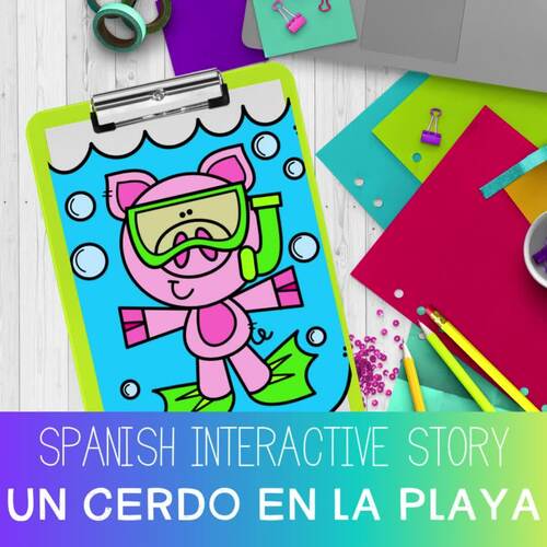 Spanish Beach Story for Beginners Interactive Reading La playa Print ...