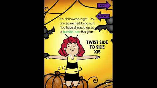 Halloween Themed Digital Movement Story by Pink Oatmeal | TPT