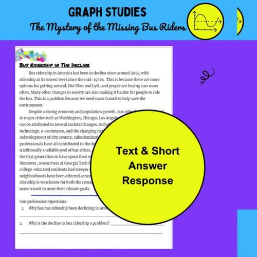 Analyzing Graphs: Bus Ridership Trends, Text & Questions, Middle School