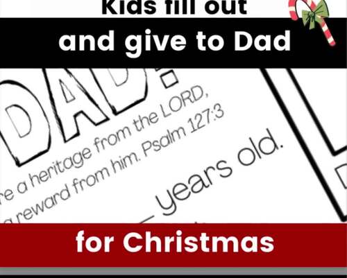 Gift for Father from Kids for Christmas with a Christian Theme Makes ...