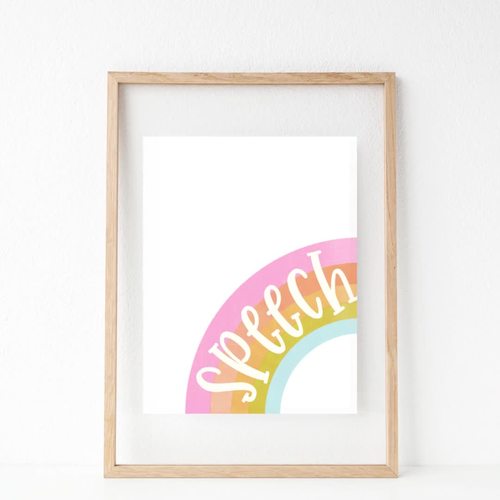 Speech Wall Art Print Room Office Board Decoration by Play Therapy Creative