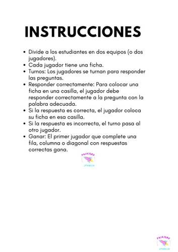 VOCABULARIO LA CASA JUEGO TRES EN RAYA THE HOUSE VOCABULARY TIC TAC TOE ...