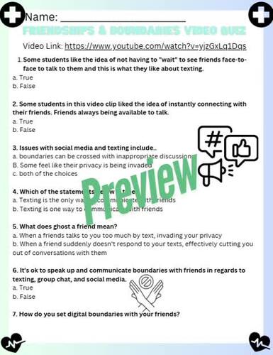 Teen Relationships Video Quiz | Health | FACS by Secondary Science HQ