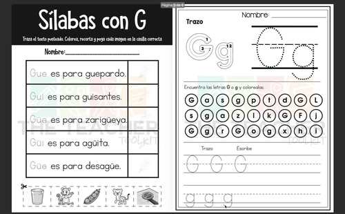 Sílabas Ga Go Gu Ge Gi Gue Gui Güe Güi - Pack de Práctica Completo