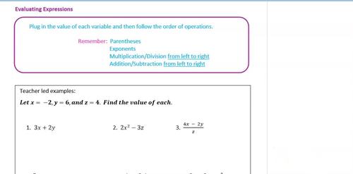 Evaluating Expressions (lesson video) by Dawn Facciolo for Rooster ...