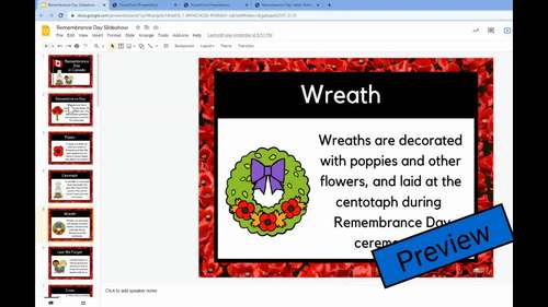Remembrance Day in Canada Lesson, Letter Writing Activity, Vocabulary Cards