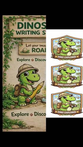 Dinosaur Writing Station Pack (34 Pages) by Early Years Education Helper