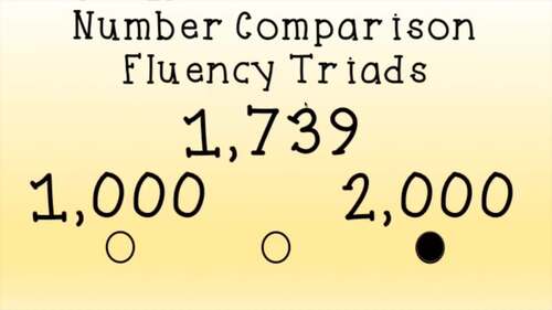 Number Comparison Fluency Triads 4th Grade Math: Digital Flash Cards