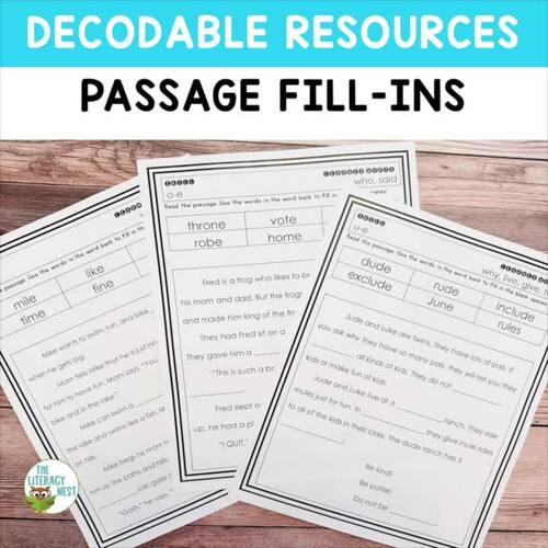 Decodable Cloze Reading Passages for Reading Comprehension and Decoding ...