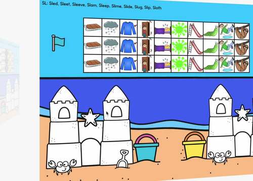 Digital Summer Articulation Sandcastle Game: S, L & Blends | TPT