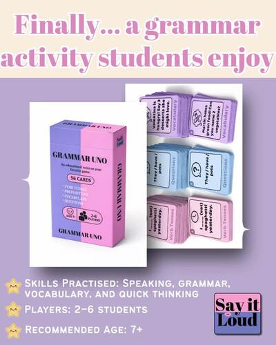 ESL Grammar UNO Game | Printable Speaking Activity for EFL Students