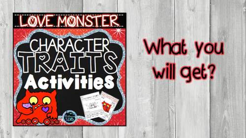 Love Monster - Character Trait Activities by Glistening Gems | TpT