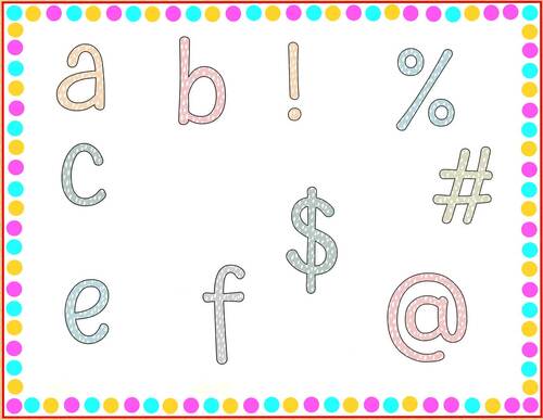 Printable Boho Neutral Spotty Bulletin Board Alphabet Letters , Alphabets