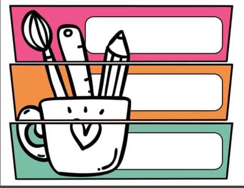 10 Drawers Rolling Cart Doodle Editable Labels by They Call Me Queen B