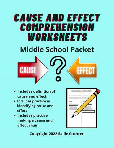 Cause and Effect Comprehension Worksheets (Middle School Reading Resource)