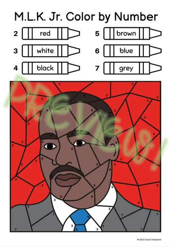 Martin Luther King Jr Color By Number Pack by Ciara's Classroom | TPT