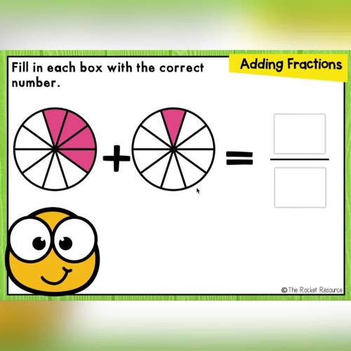 Spring Adding Fractions with Like Denominators BOOM™ Cards | 4.NF.3