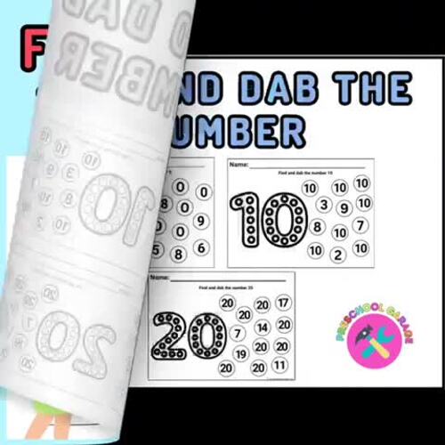 Find and Dab the Number 0-20 by Preschool Garage | TPT