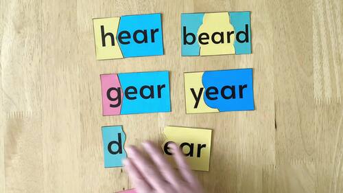 Phonics Word Game ear Trigraph Jigsaw Puzzle Special Education Kindergarten