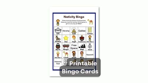 Nativity Bingo Game Printable, 50 Bingo Cards for Christmas, Sunday ...