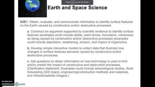 GA 5th Grade Science Standards and I CAN Statements by The Teaching Village