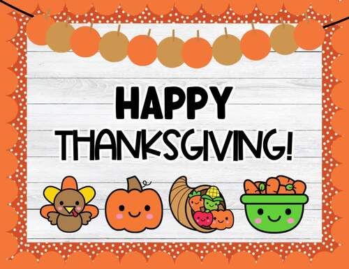 Thanksgiving Bulletin Board Kit | Door Classroom Decor | TPT