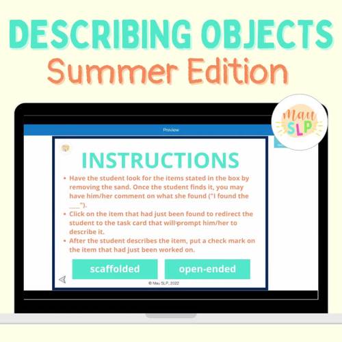 Describing Objects with Sentence Strips Summer Edition Boom Cards™ by ...