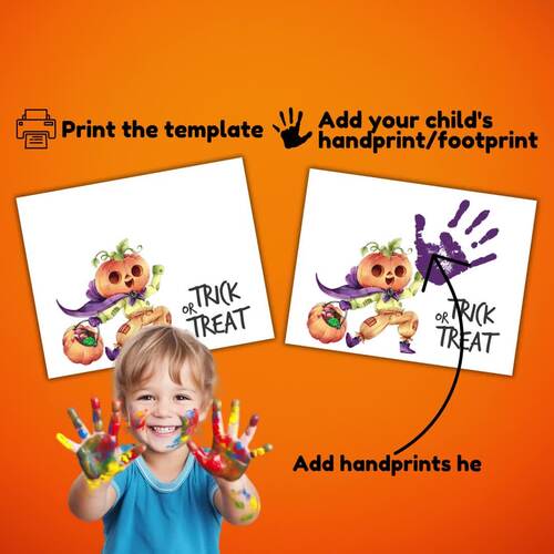 Halloween Handprint Craft Template | Halloween Craft | Halloween Activities