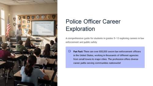 Police Officer Career Exploration 101 Grades 4-12 PPTX Slides ...