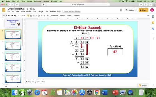 Division Interactive Notebook (Digital- Google Slides) | TpT