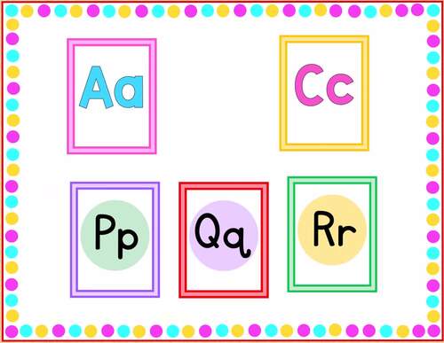 Printable Bright Alphabet Posters, Letters Posters for Kindergarten ...