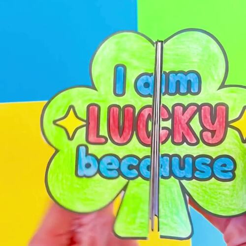 I am lucky because craft shamrock pot of gold St Patricks Day writing ...