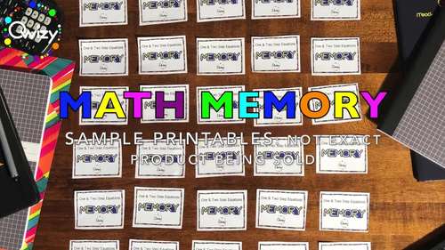 Algebra: Factoring Level 2 Math Memory Game by Qwizy | TPT